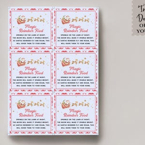 Favor Printable Magic Reindeer Food Label Tag • Christmas Gift Tag ...