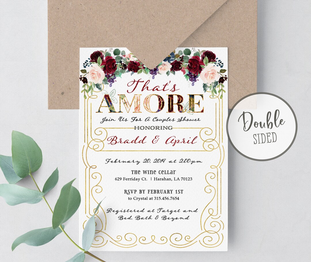 Italy Couples Shower Invitation That's Amore Invitation Couples ...