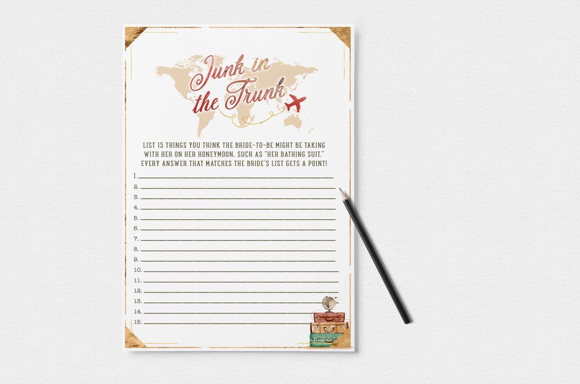 Junk in the Trunk Game // INSTANT Download // Vintage Suitcase - Etsy