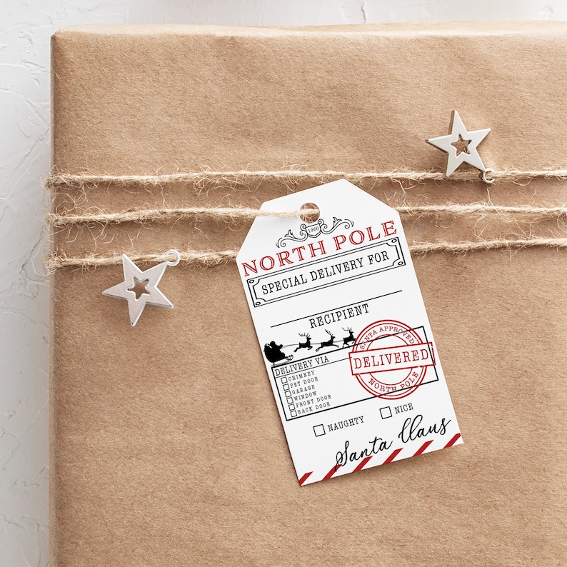 North Pole Santa Claus Gift Tags • INSTANT DOWNLOAD • - Etsy