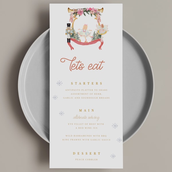 Christmas Menu Nutcracker - Etsy