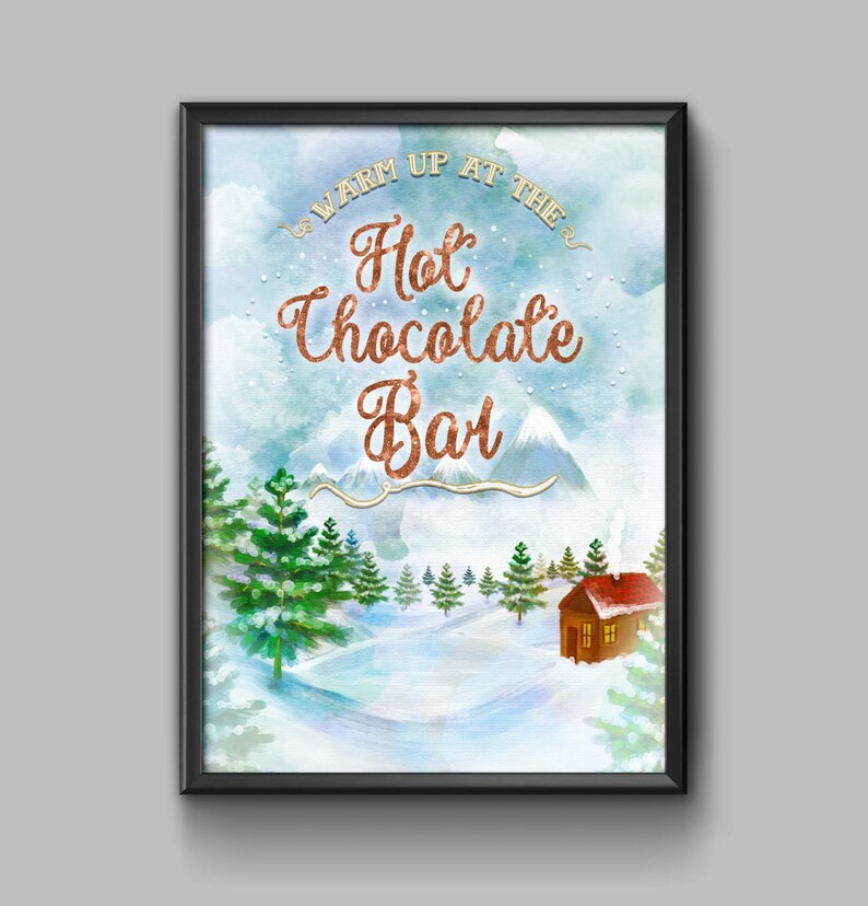 TWO Hot Chocolate Bar Sign 8 X 10 Printable Art - Etsy