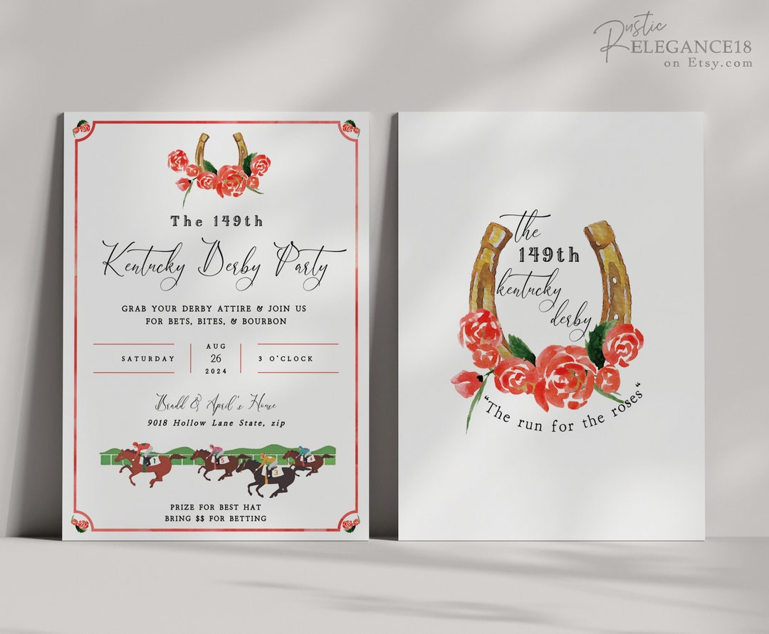 Kentucky Derby Party Invite • Couples Invite • Instant Download ...