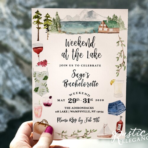 Summer Weekend at the Lake Invitation & Itinerary Template | Etsy