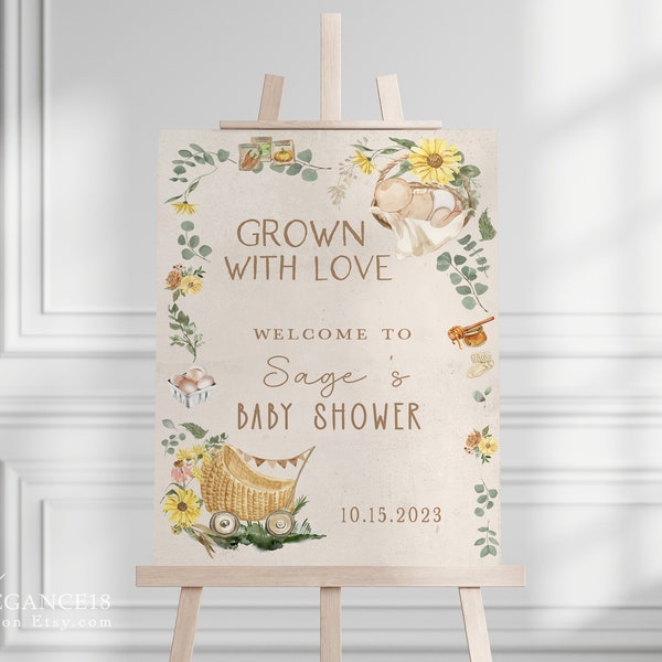 Grown With Love Welcome Sign - Etsy