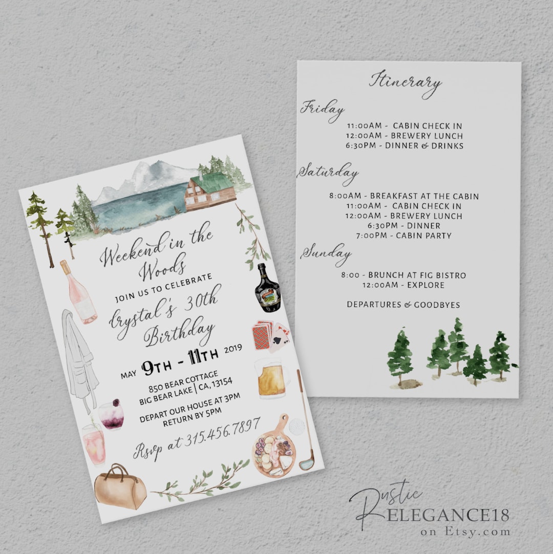 Birthday Invitation Template, Birthday Invite, Birthday Invite, Weekend ...