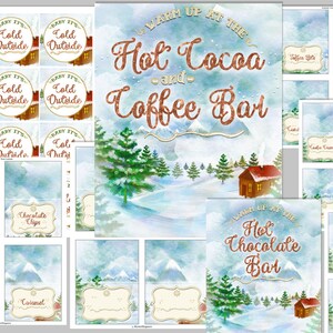 Hot Chocolate Bar Printable Kit --hot Cocoa Party-- INSTANT Download ...