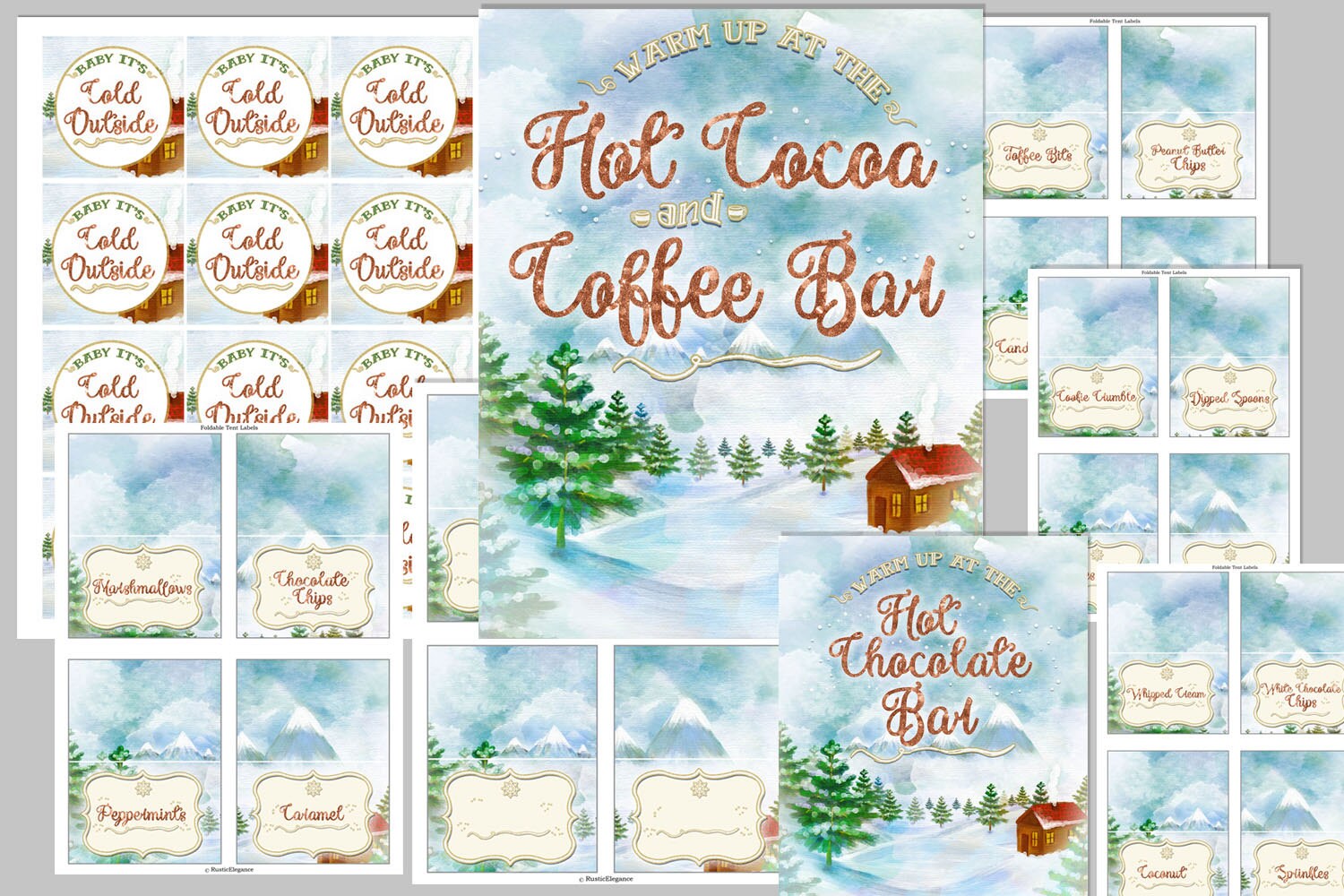 Hot Chocolate Bar Printable Kit hot Cocoa Party INSTANT - Etsy