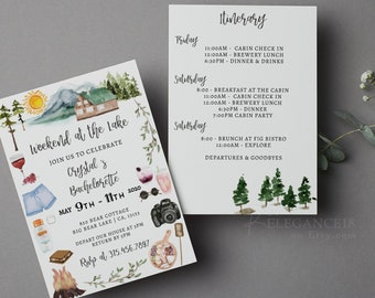 Summer Weekend at the Lake Invitation & Itinerary Template | Etsy