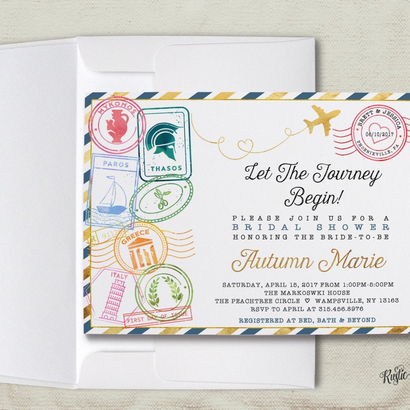Travel Theme Bridal Shower Invitation - Etsy