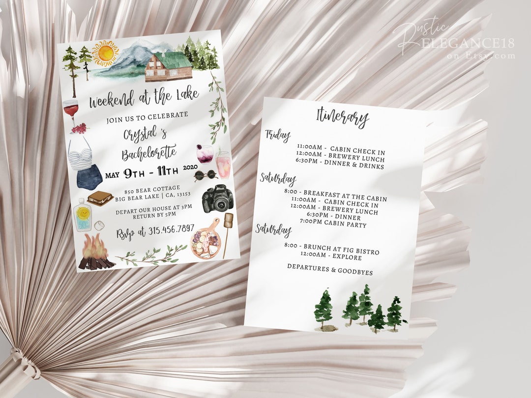 Summer Weekend at the Lake Invitation & Itinerary Template ...