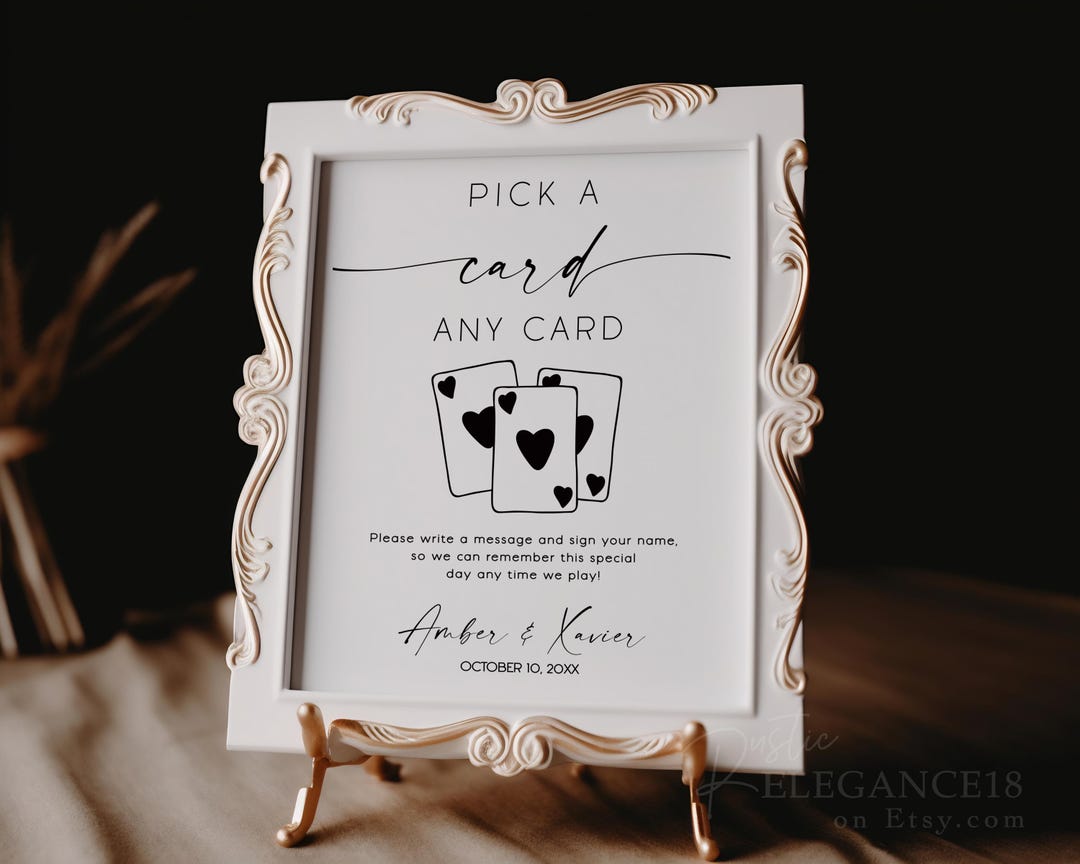 Pick a Card Sign Template, Playing Cards Guestbook • Please Sign Our ...