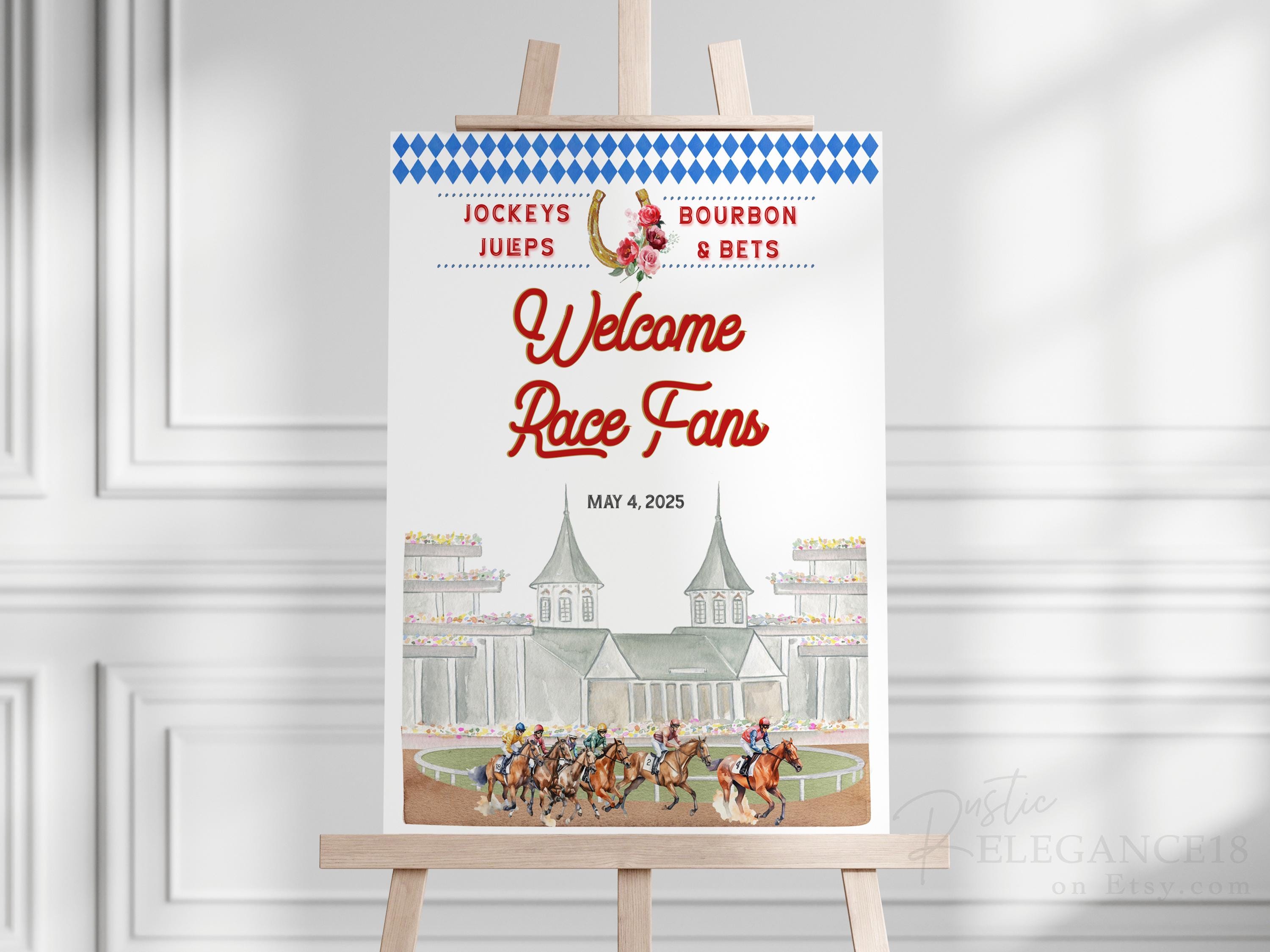 Kentucky Derby Party Drinks Sign • Derby Drinks Racing Sign • Instant ...