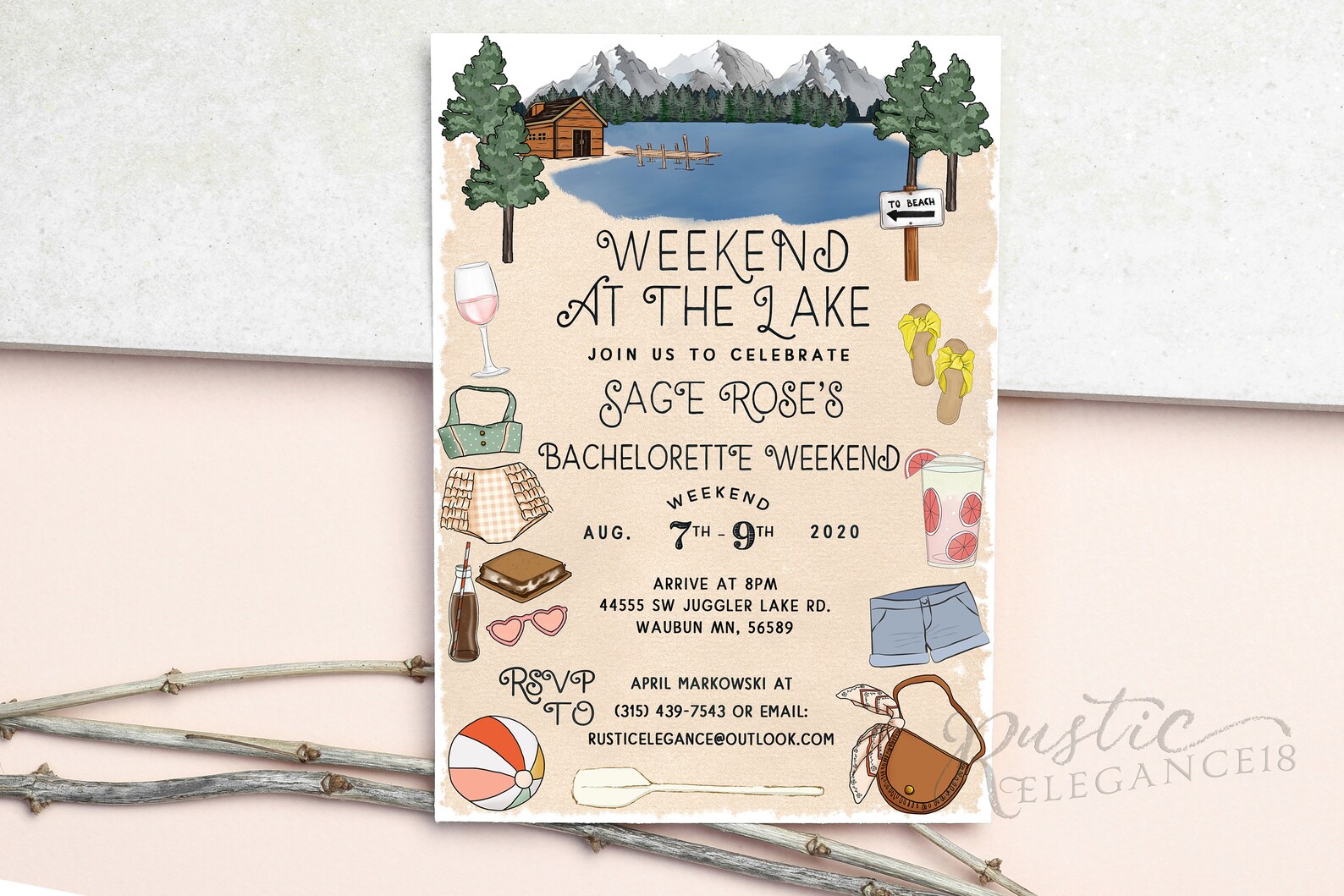 Retro Weekend at the Lake Bachelorette Invitation // Retro - Etsy