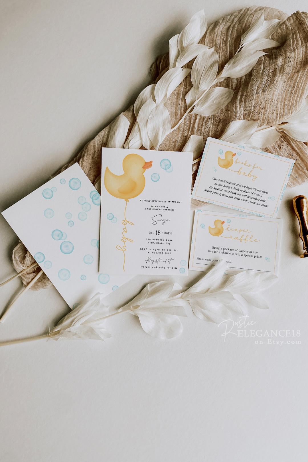 Spring Duckling Baby Shower Bundle • Balloon Baby Shower Bundle ...