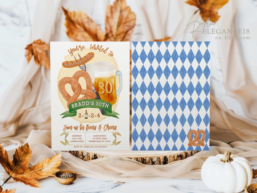 Oktoberfest Invite | Prost Wurst Party Ever | Beer Birthday Invite ...