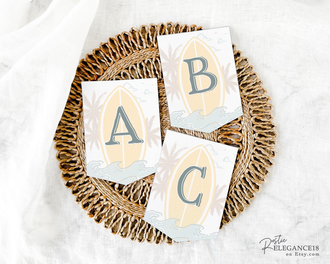 Baby on Board Themed Bunting Banner • Surfing High Chair Banner • One ...