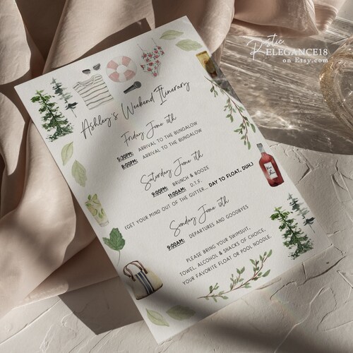 Packing Checklist Invitation Camping Itinerary Invite - Etsy