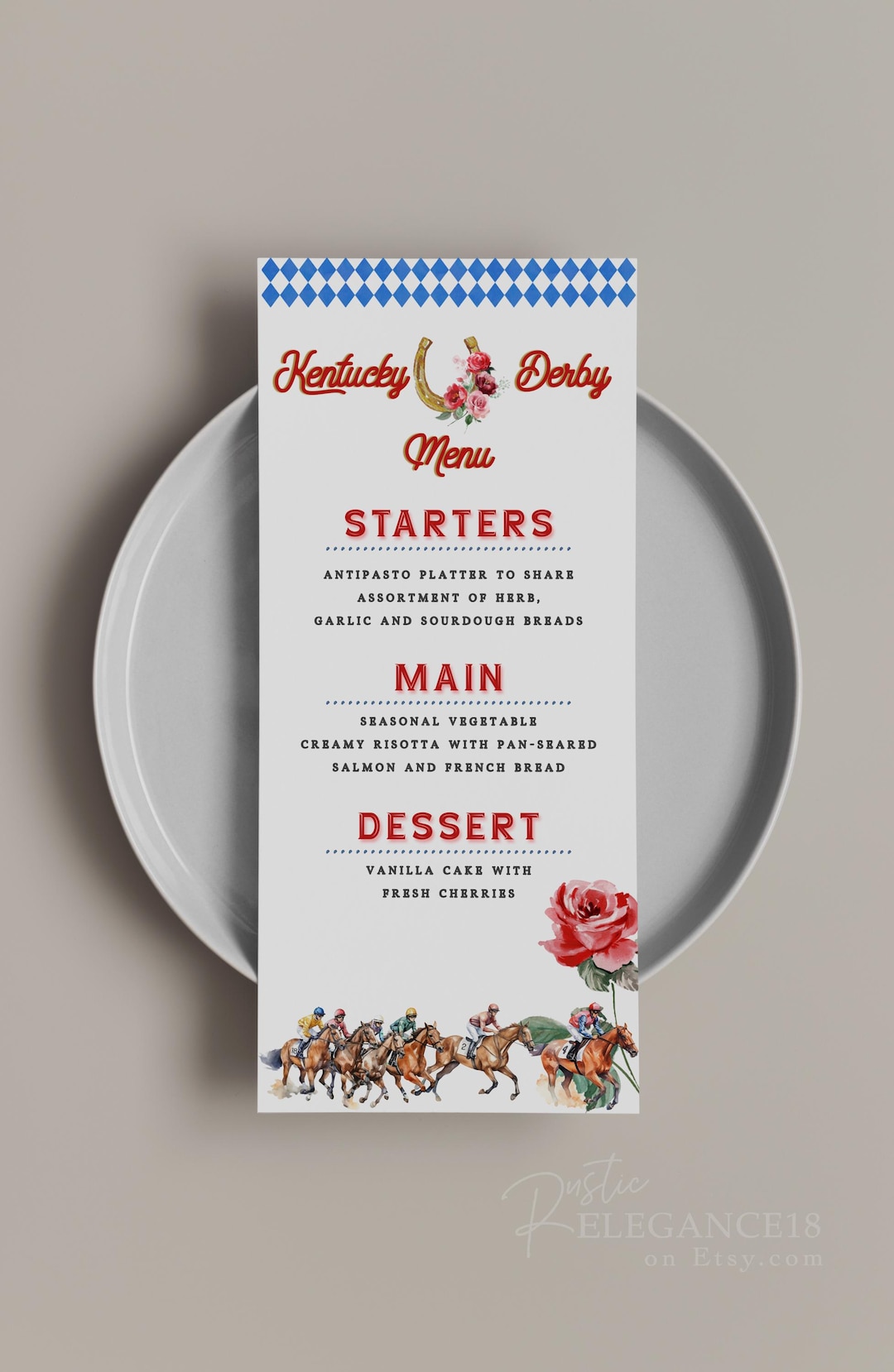 Kentucky Derby Menu • Racing for the Roses Menu • Instant Download ...