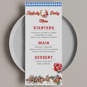 Kentucky Derby Menu • Racing for the Roses Menu • Instant Download ...