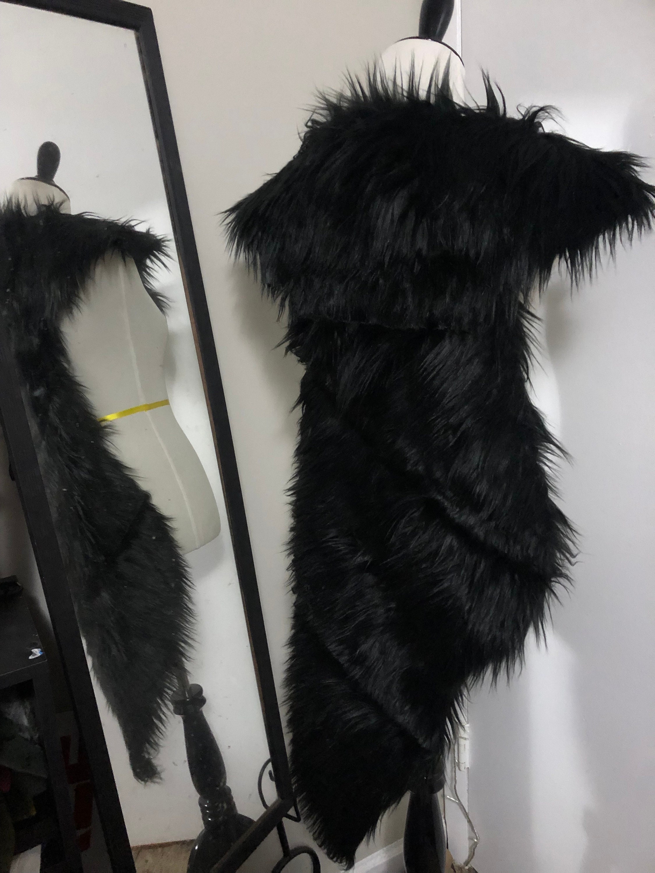Long Dark Brown Faux Fur Viking Ren Faire LARP Cape Mantle Drape - Etsy