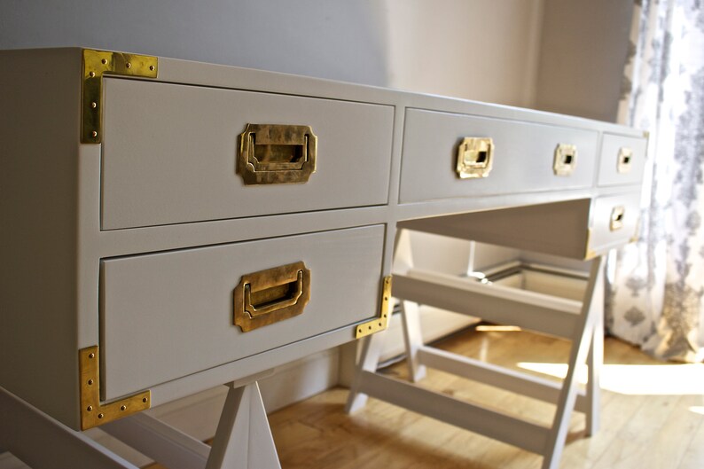 SOLD custom Campaign Desk Built to Order - Etsy