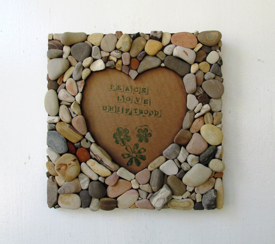 Heart Shaped Beach Rock Frame Rustic Beach Frame Coastal Home - Etsy