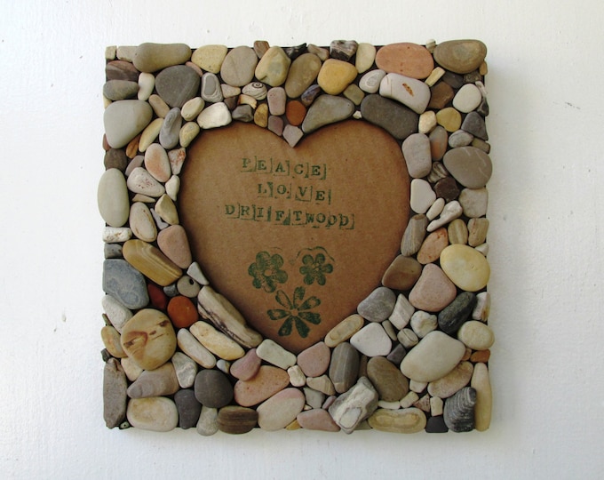 Heart Shaped Beach Rock Frame Rustic Beach Frame Coastal Home - Etsy