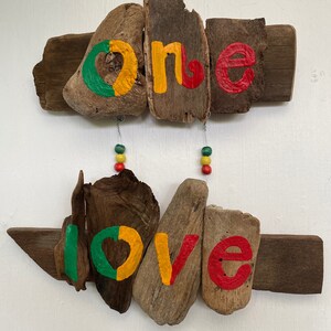 One Love Driftwood Art, Hanging Love Sign. Island Sign. Anniversary ...