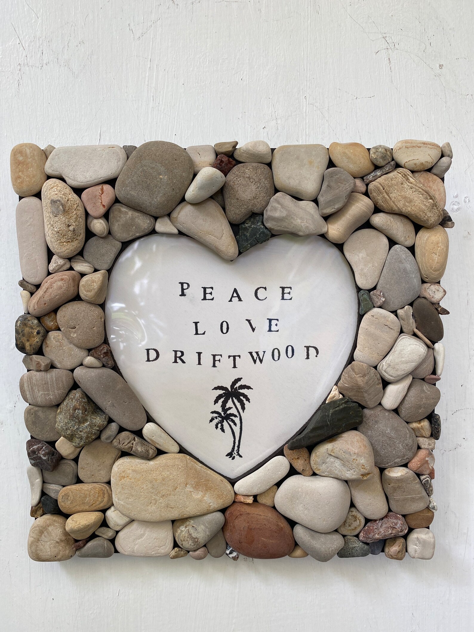 Heart Shaped Beach Rock Frame Rustic Beach Frame, Coastal Home Decor ...