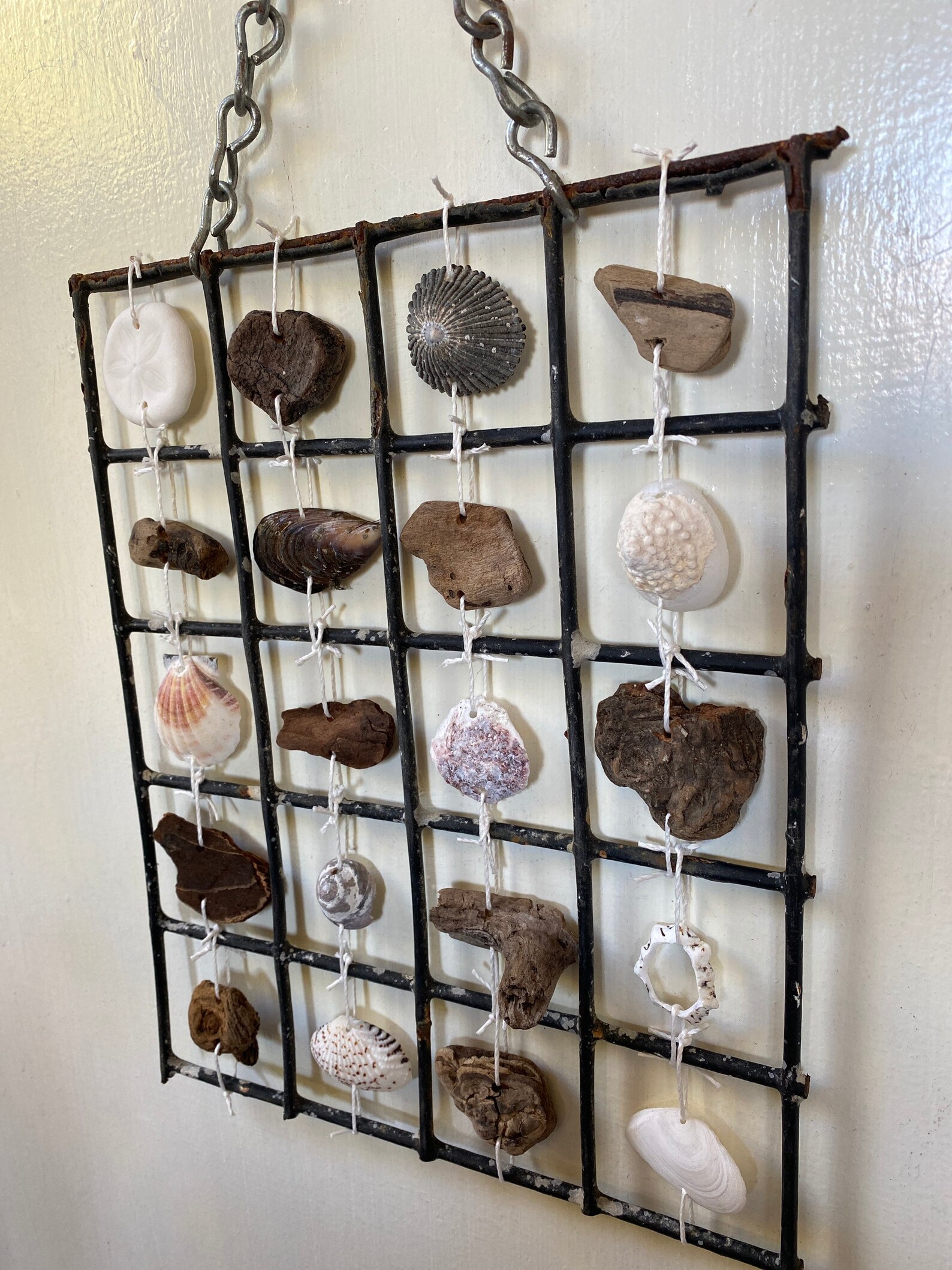 Authentic Found Lobster Cage With Shells Driftwood Metal - Etsy