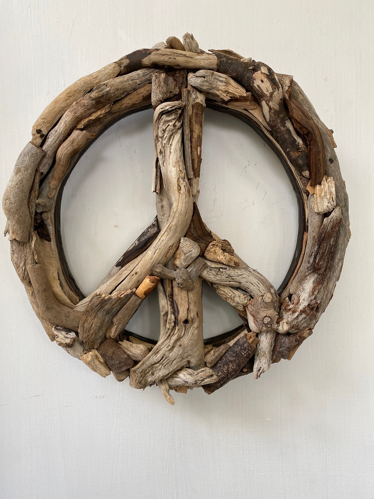 PEACE SIGN Driftwood Art. Garden Signs. Garden Driftwood. Coastal ...