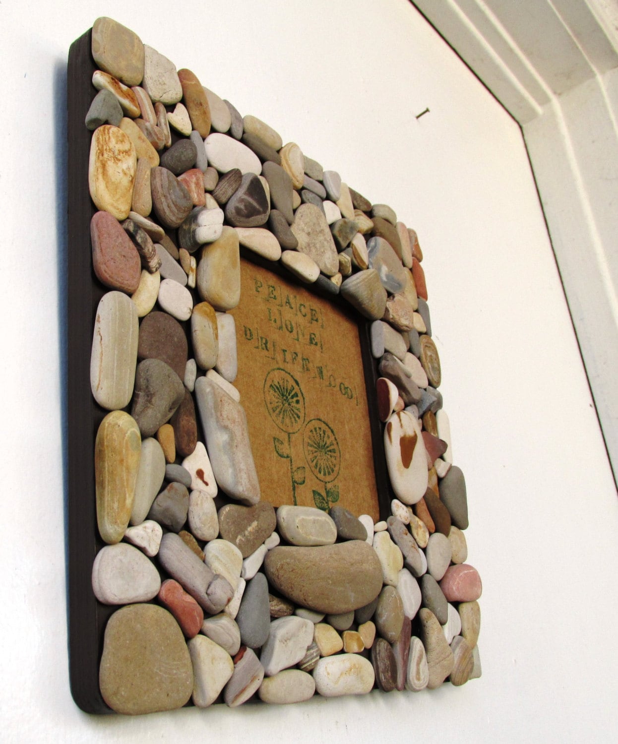 Beach Rock Frame 3.5 X 3.5 Rustic Beach Frame Stone Art - Etsy