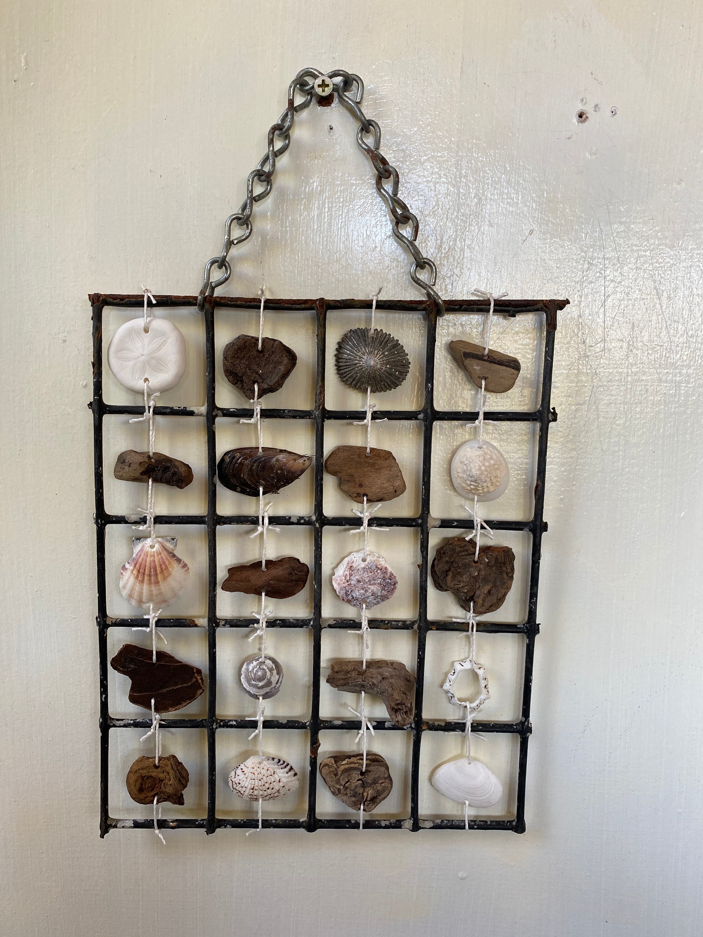 Authentic Found Lobster Cage With Shells Driftwood Metal - Etsy Israel