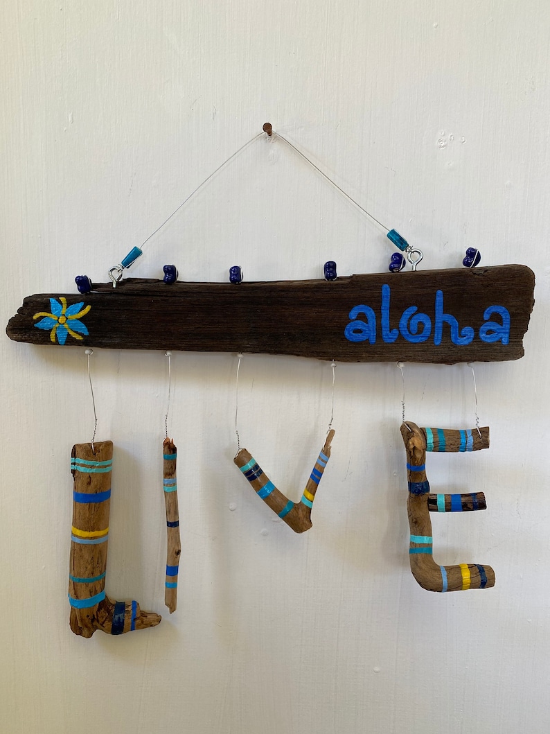 LIVE Aloha Hanging Driftwood Sign made to Order - Etsy