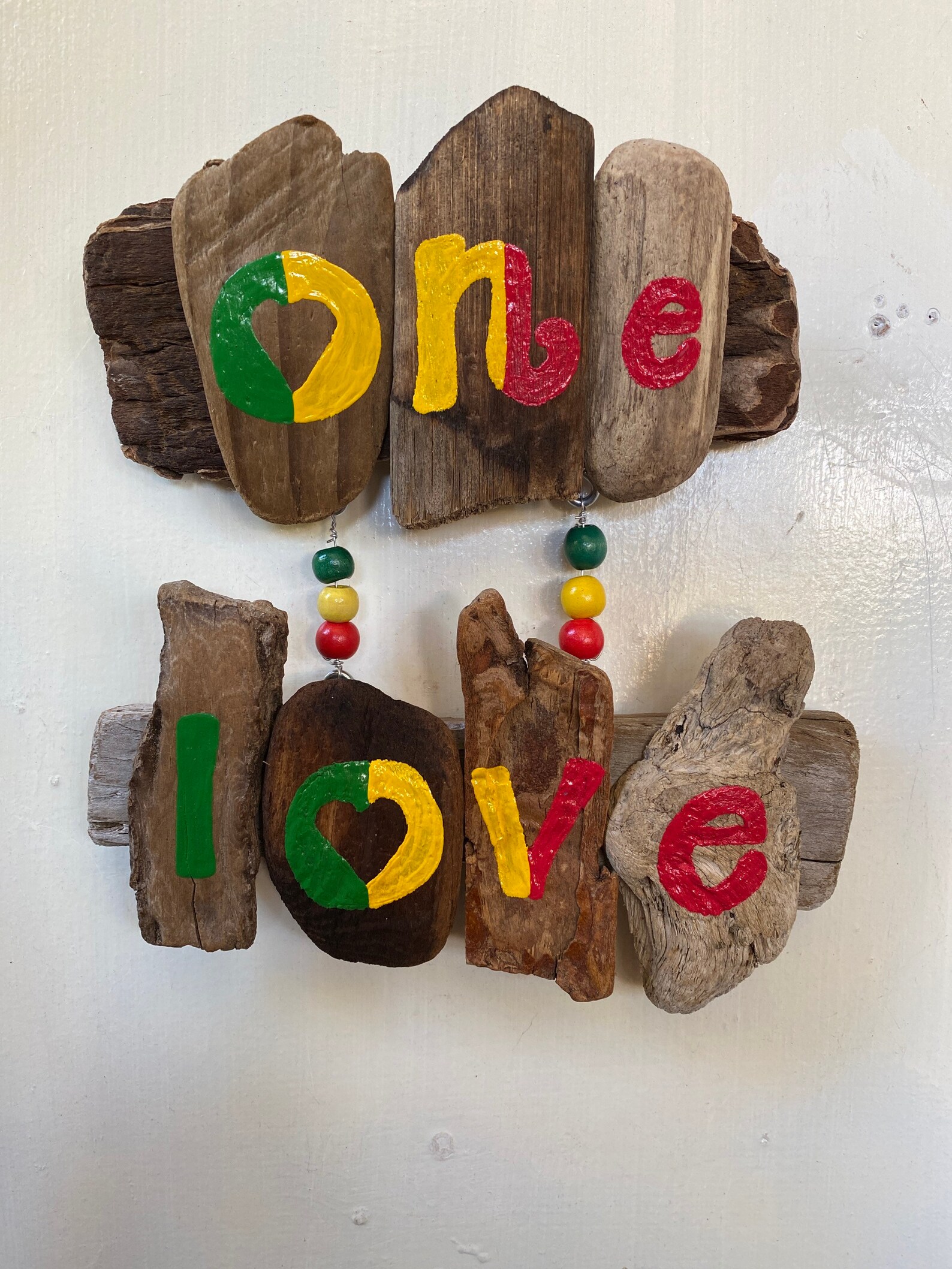 One Love Driftwood Art, Hanging Love Sign. Island Sign. Anniversary ...