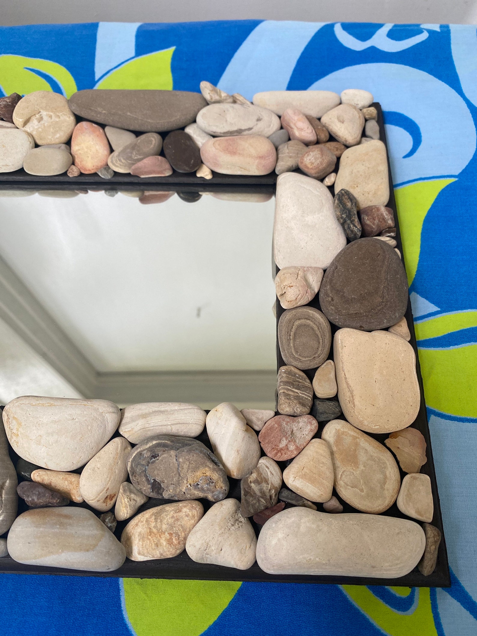 Beach Rock Mirror 9x11, Rustic Beach Frame, Coastal Home Decor (MADE TO ...