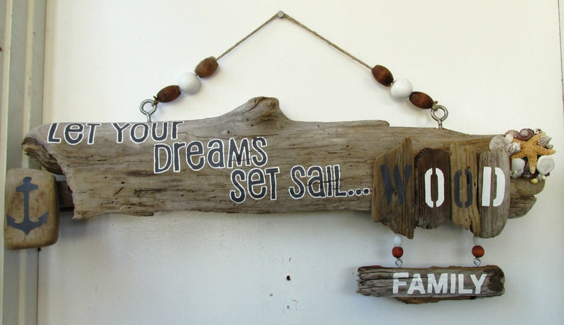 Driftwood Personalized Driftwood Sign With Name & Accessories, Rustic ...