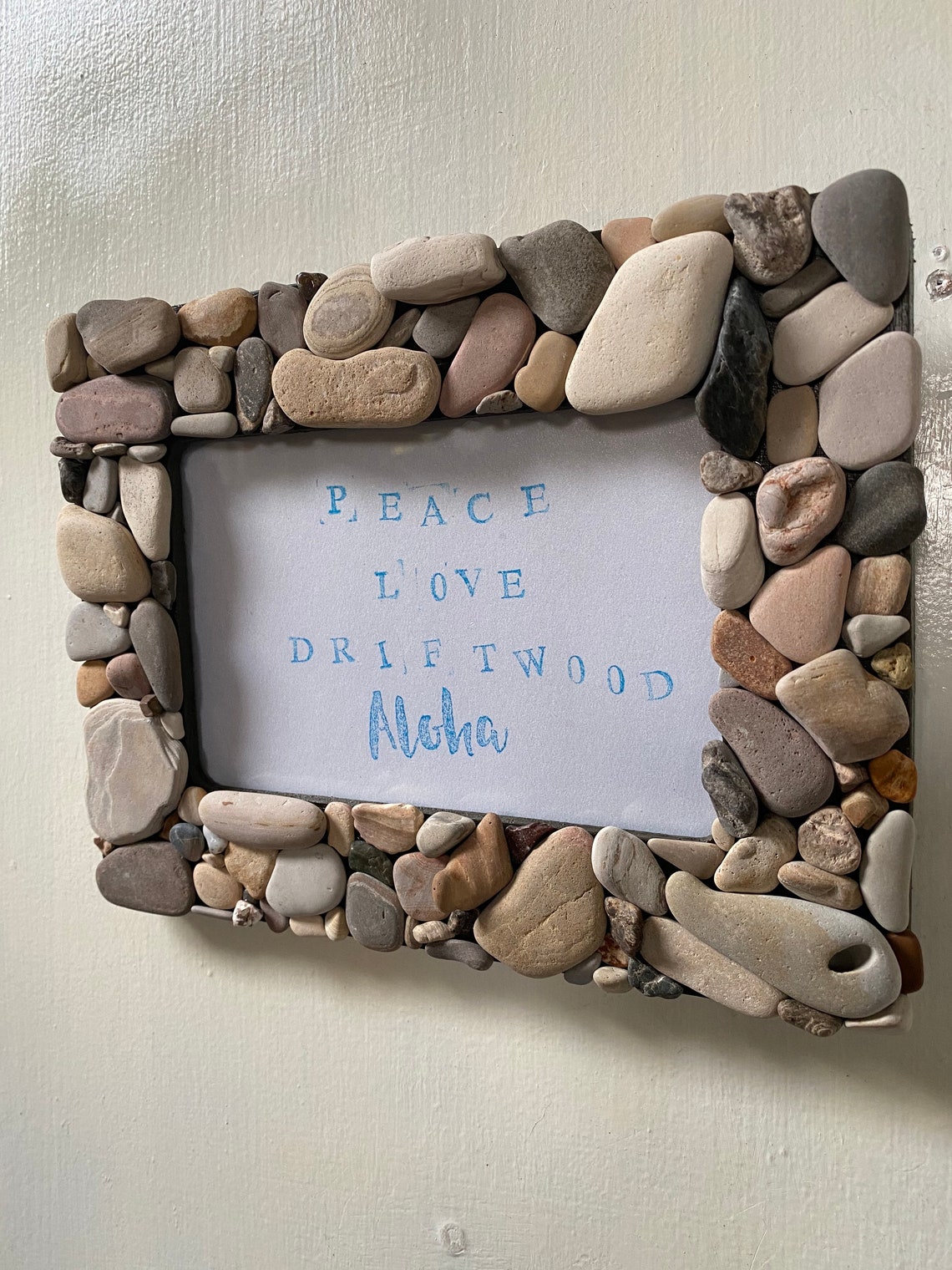 Beach Rock Frame 4 X 6, Rustic Beach Frame, Coastal Home Decor, Stone ...