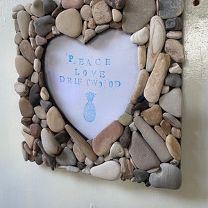 Heart Shaped Beach Rock Frame Rustic Beach Frame, Coastal Home Decor ...