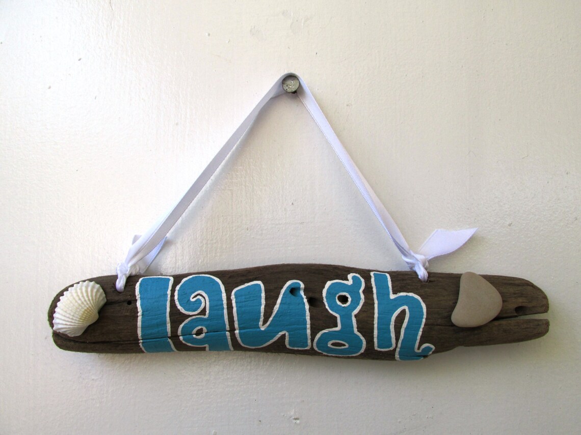 Driftwood Hanging LOVE Driftwood Art With Shell & Beach | Etsy