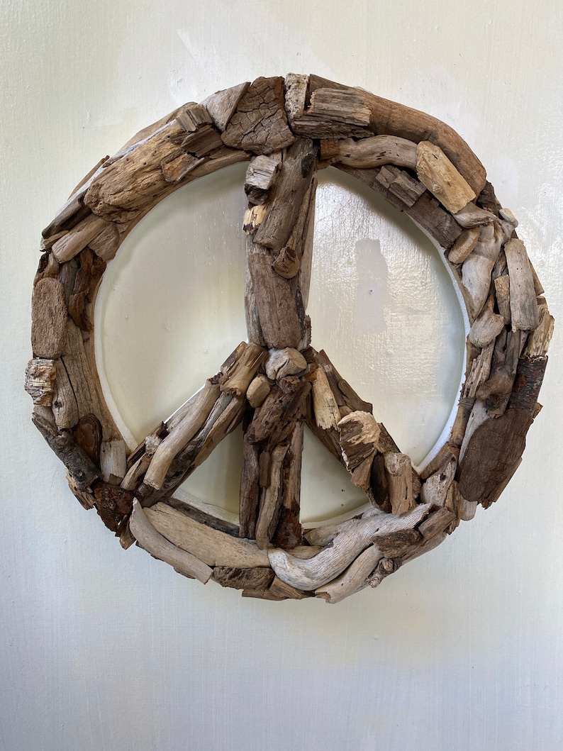 PEACE SIGN Driftwood Art. Garden Signs. Garden Driftwood. | Etsy