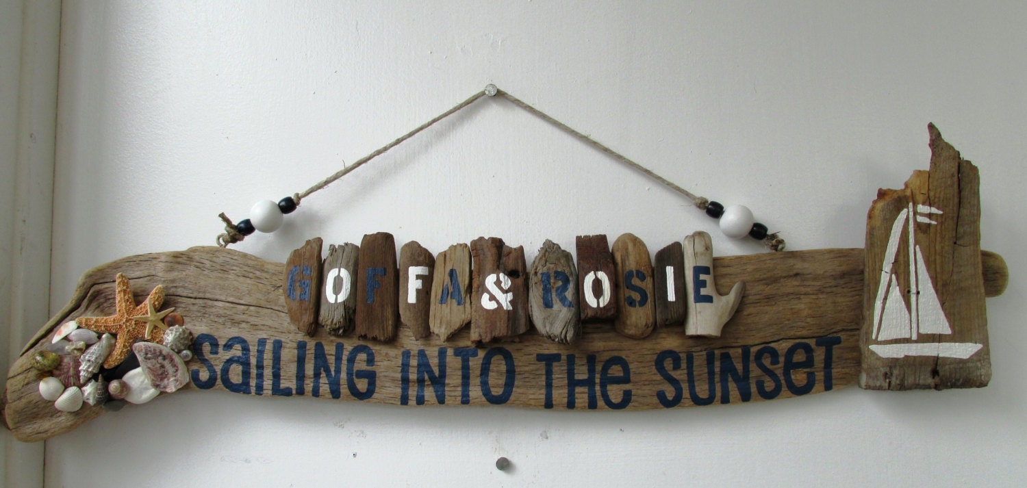 Driftwood Personalized Driftwood Sign With Name & Accessories | Etsy