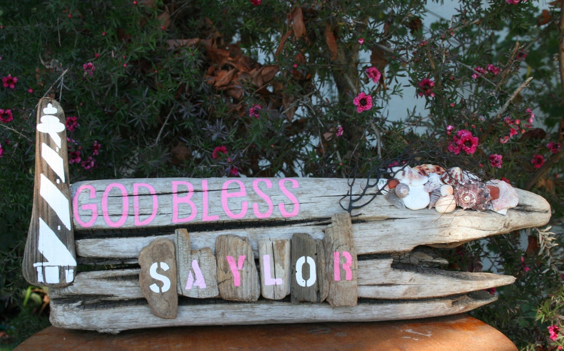 Driftwood Personalized Driftwood Sign With Name & Accessories, Rustic ...