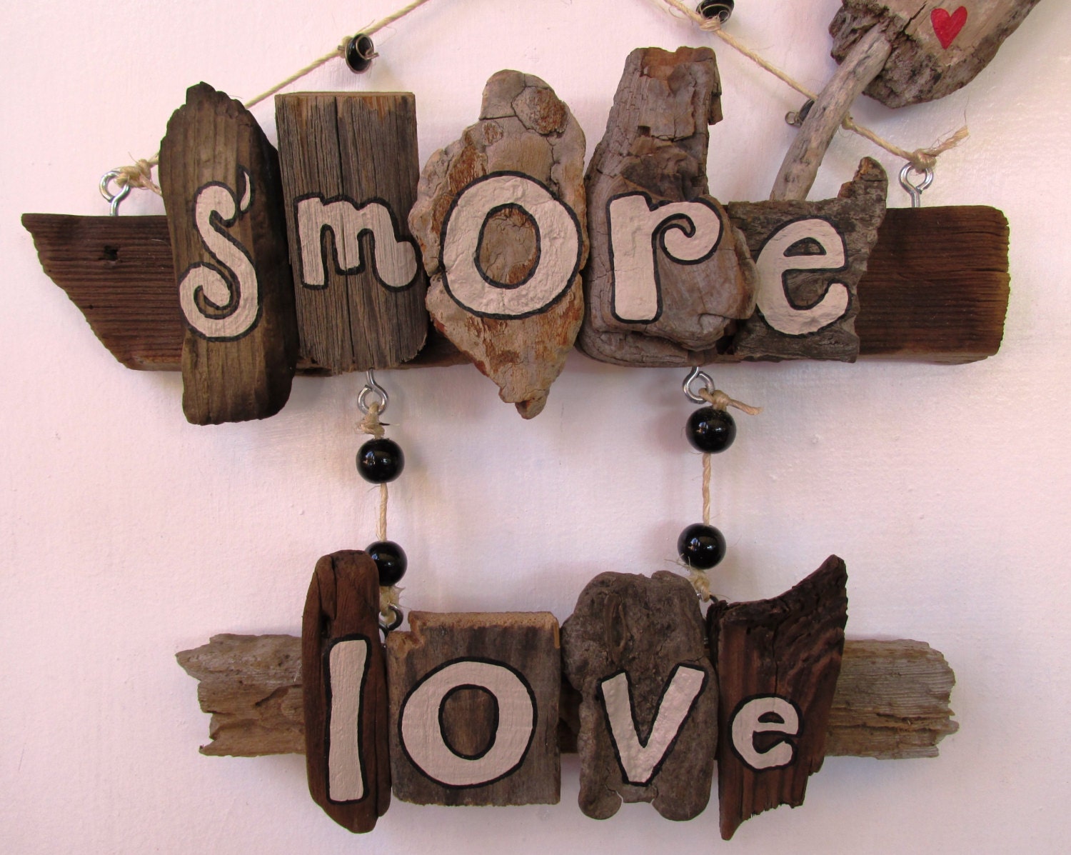 S'MORE LOVE Driftwood Art, Reclaimed Wood Art, Rustic Decor, Beach ...