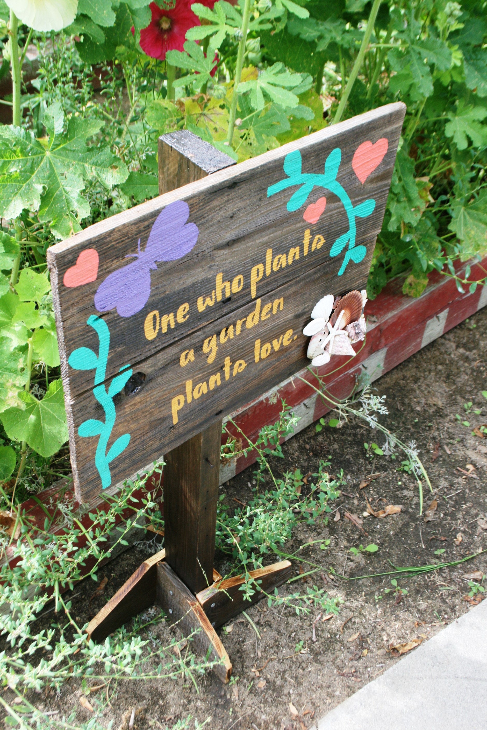 Handmade Reclaimed Wood Garden Sign: Rustic Garden Decor | Etsy