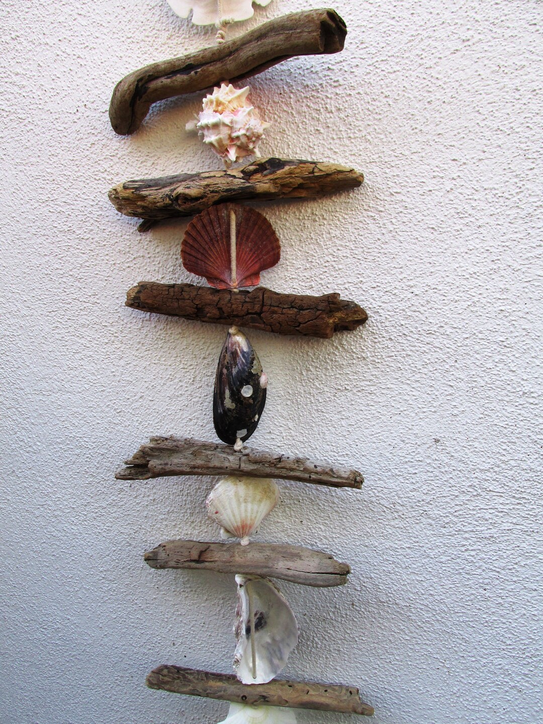Driftwood, Shell, Rope Windchime, Beach Mobile, Beach Home Decor (made ...