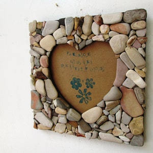 Heart Shaped Beach Rock Frame Rustic Beach Frame Coastal Home - Etsy