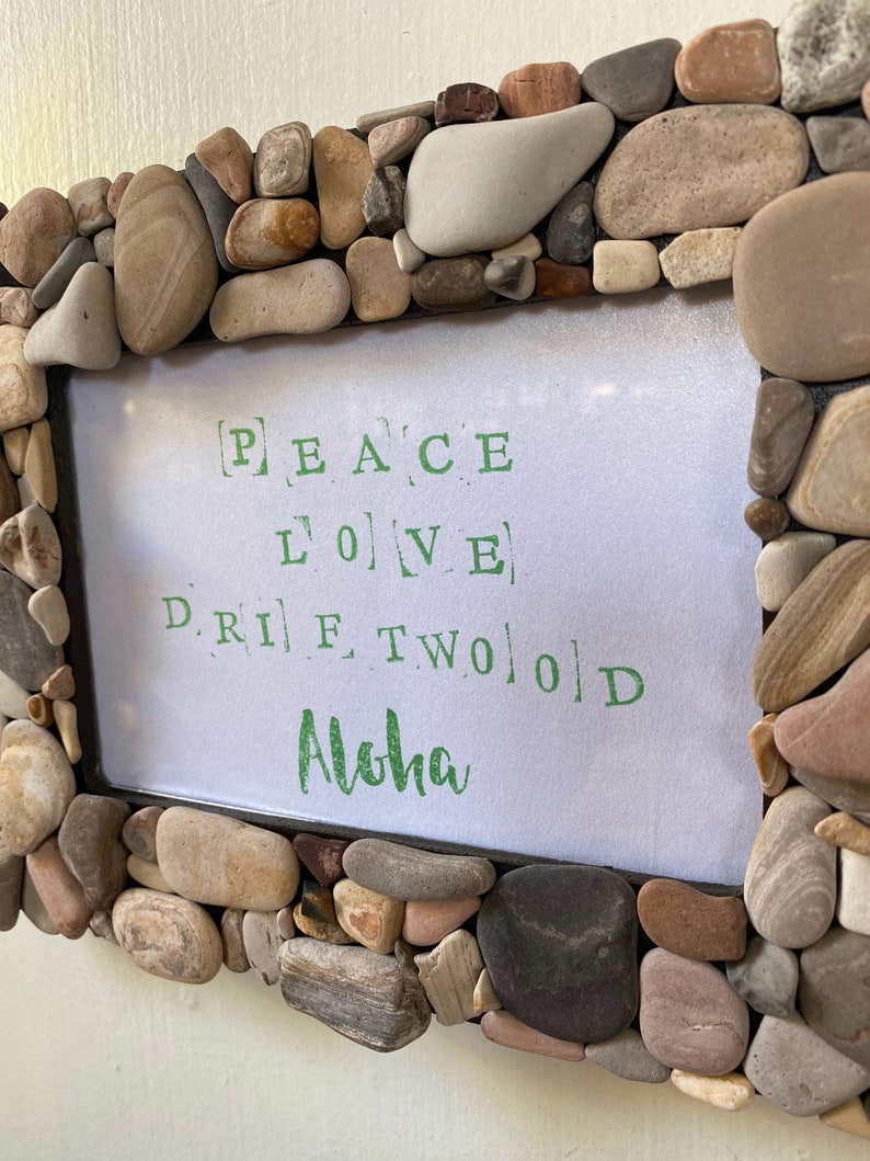 Beach Rock Frame 4 X 6, Rustic Beach Frame, Coastal Home Decor, Stone ...