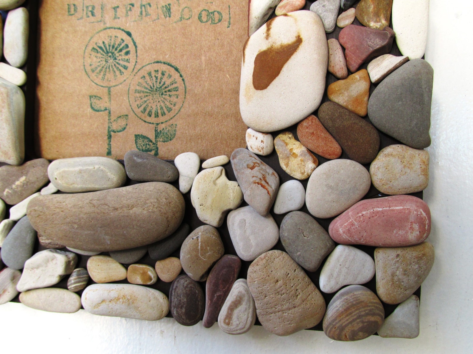 Beach Rock Frame 3.5 X 3.5 Rustic Beach Frame Stone Art - Etsy